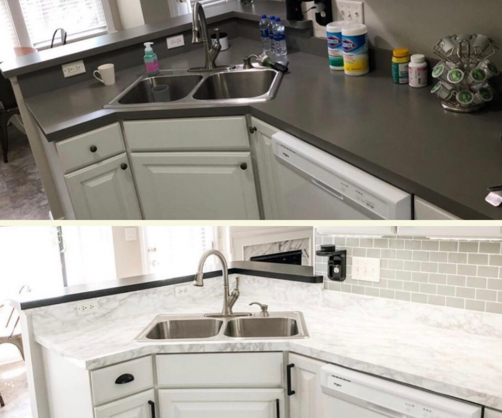 White Marble Peel and Stick Vinyl Countertop Wrap for Home and Kitchen ...