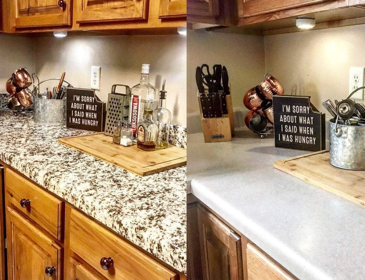 White Black Granite Peel and Stick Countertop Vinyl Cover Waterproof L ...